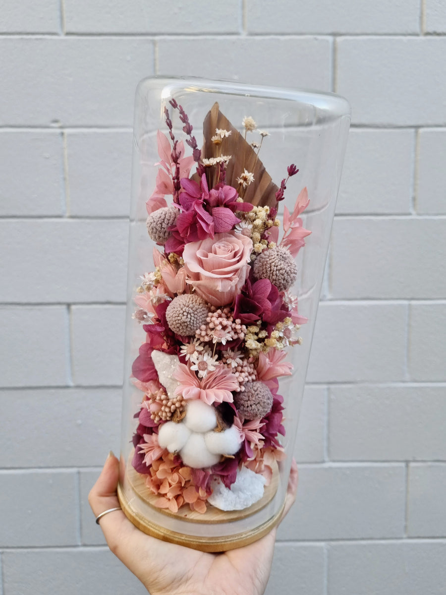 Extra Large Maroon/Pink Dome (with quartz geode) – Wild River and Co